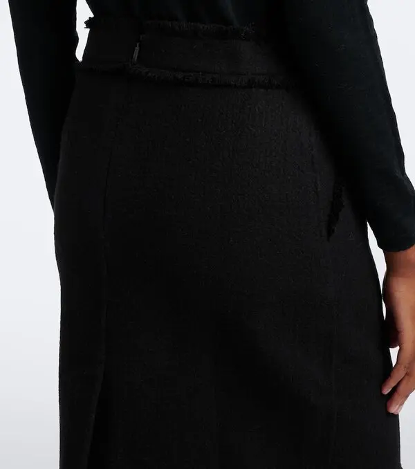 Max Mara Virgin Wool Jersey Miniskirt - Black