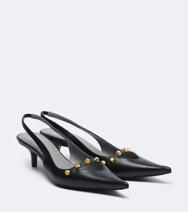 Balenciaga Studded Leather Slingback Pumps