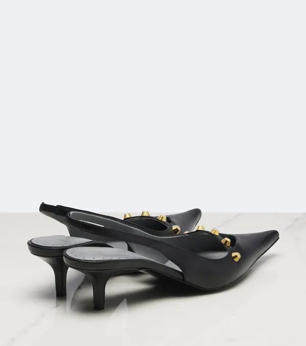 Balenciaga Studded Leather Slingback Pumps