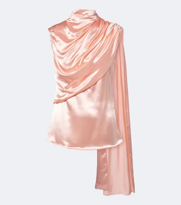 MUGLER Draped Satin Blouse