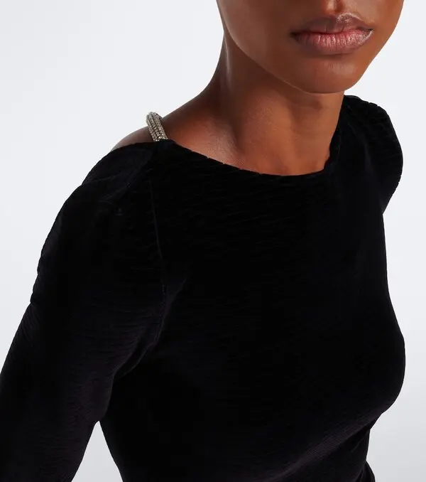 Balmain Embellished Cotton-blend Midi Dress