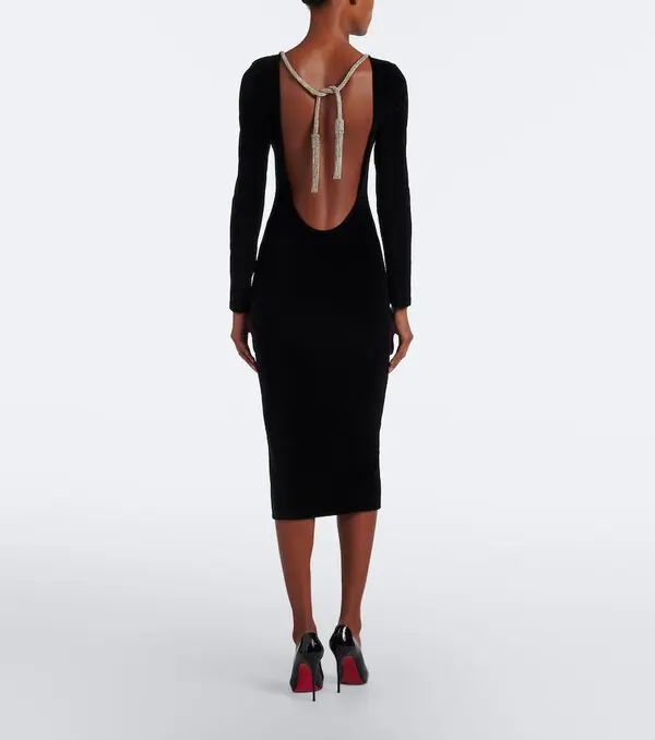 Balmain Embellished Cotton-blend Midi Dress