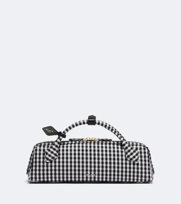Alaïa Le Teckel Medium Gingham Shoulder Bag