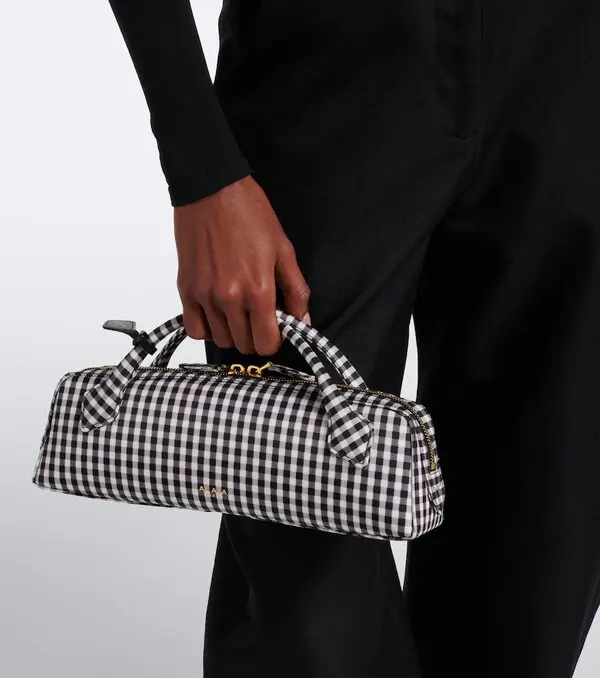 Alaïa Le Teckel Medium Gingham Shoulder Bag