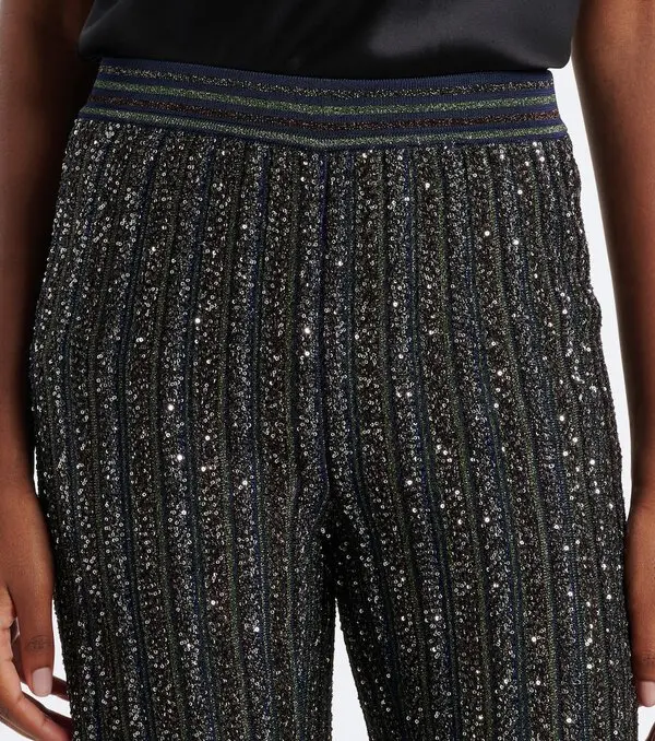 Missoni Knitted Sequined Wide-leg Trousers