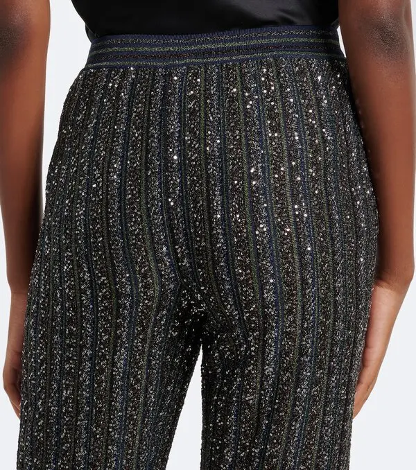 Missoni Knitted Sequined Wide-leg Trousers