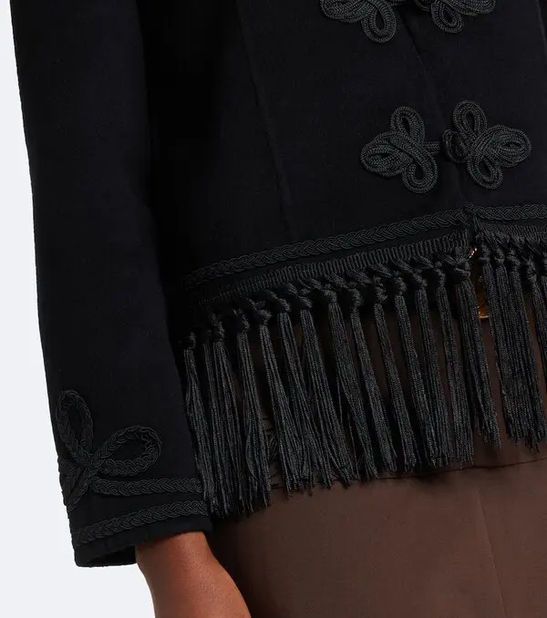 Rixo Inga Fringed Wool-blend Jacket