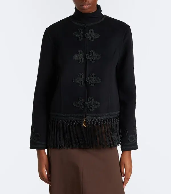 Rixo Inga Fringed Wool-blend Jacket