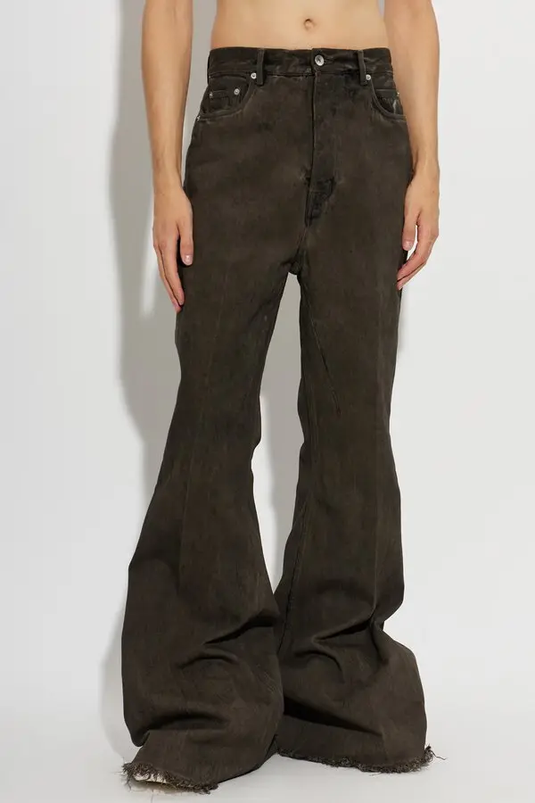 Rick Owens Cotton Denim Wide Leg Jeans