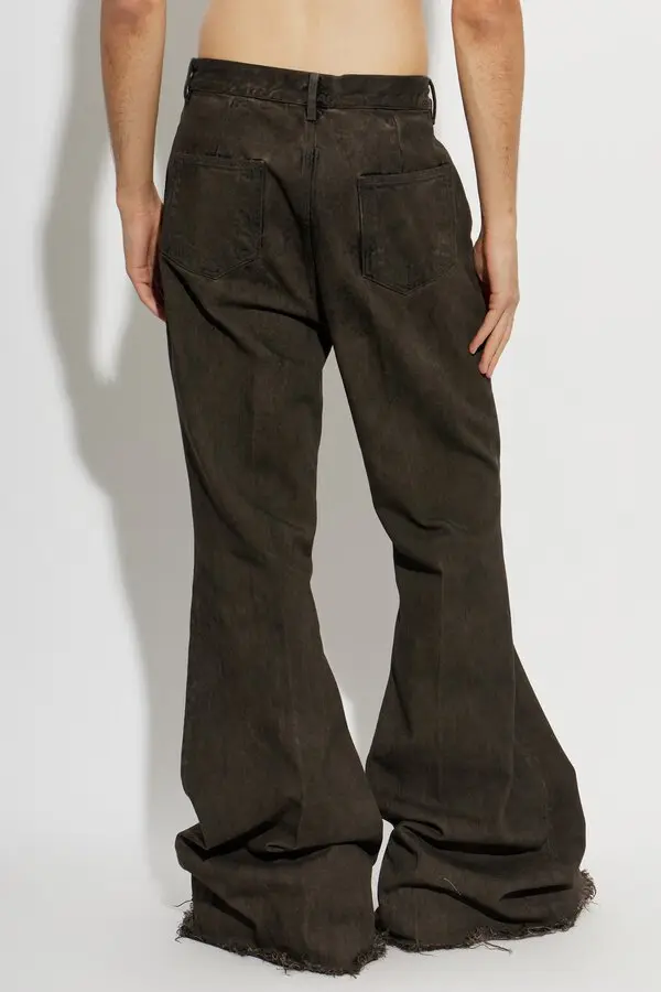 Rick Owens Cotton Denim Wide Leg Jeans