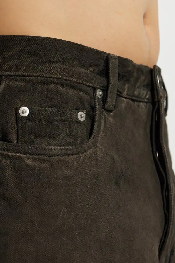 Rick Owens Cotton Denim Wide Leg Jeans