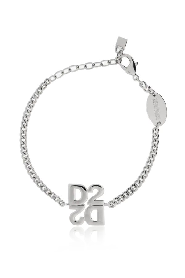 Dsquared2 Brass Bracelet With Logo - Silver