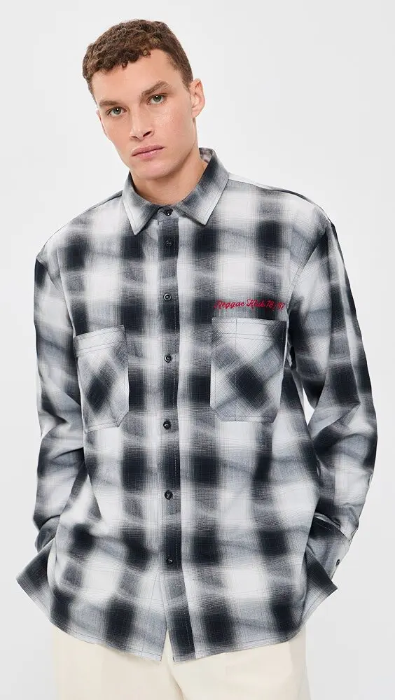 NICHOLAS DALEY Ombre Plaid Deecee Shirt