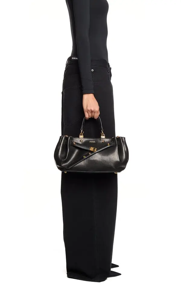 Balenciaga Fan Leather Carryall Bag