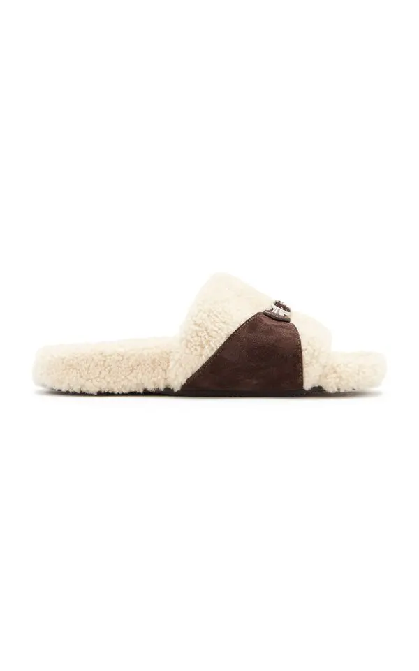 Balenciaga Faux Fur Suede Slides