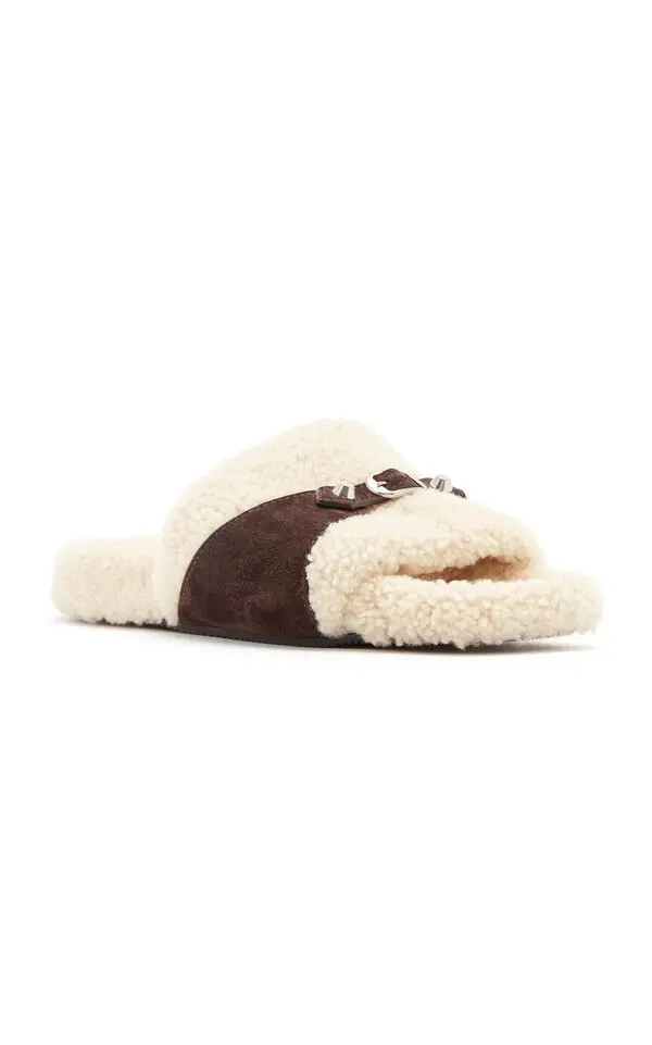 Balenciaga Faux Fur Suede Slides