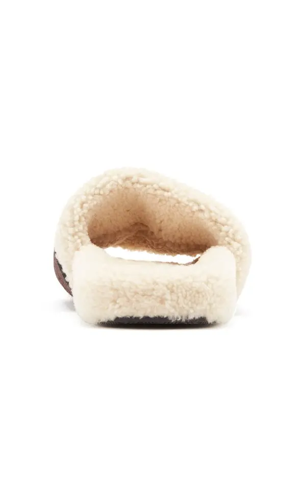 Balenciaga Faux Fur Suede Slides