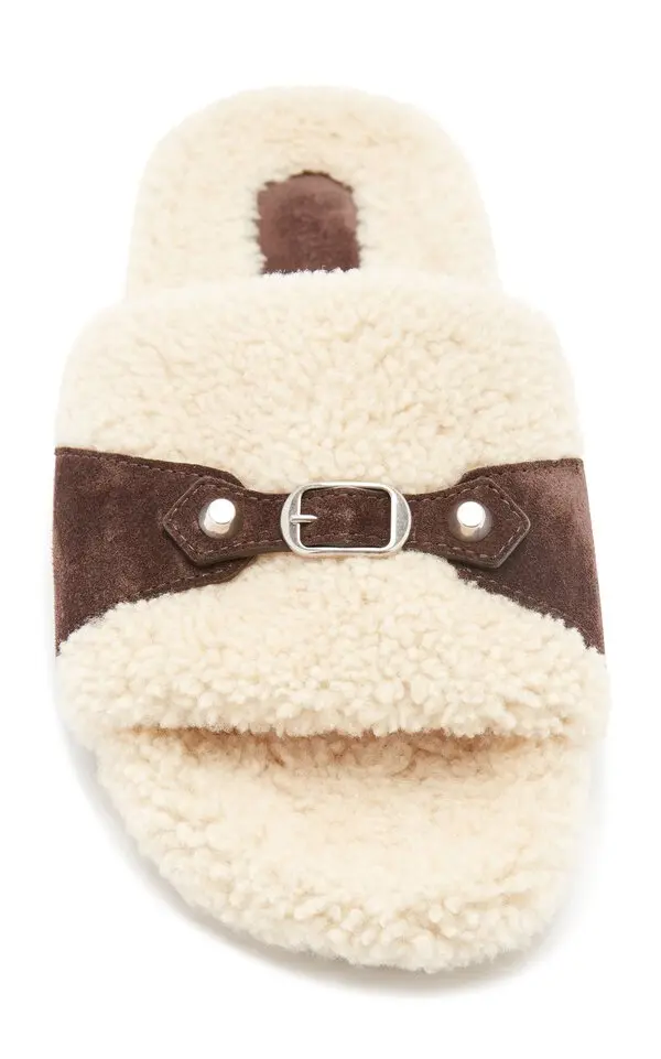 Balenciaga Faux Fur Suede Slides