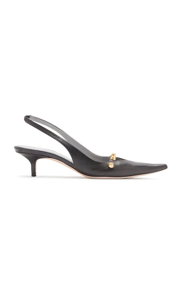Balenciaga Midnight City Slingback Leather Pumps