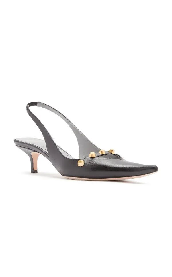 Balenciaga Midnight City Slingback Leather Pumps