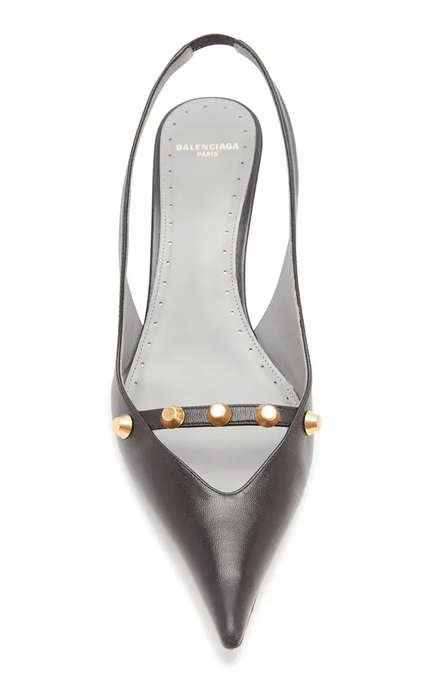 Balenciaga Midnight City Slingback Leather Pumps