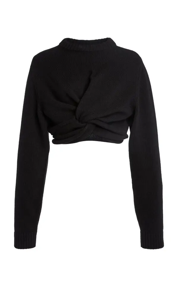 Balenciaga Twist-front Wool Top