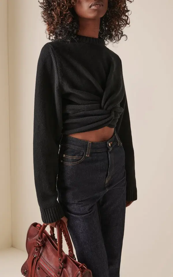 Balenciaga Twist-front Wool Top