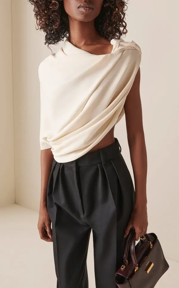 Balenciaga Asymmetrical Silk Top