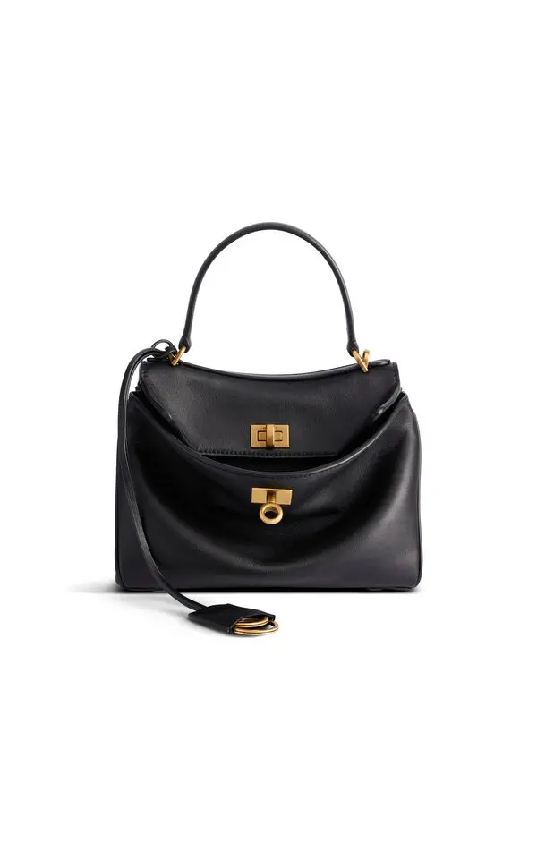 Balenciaga Rodeo Leather Top Handle Bag - Black