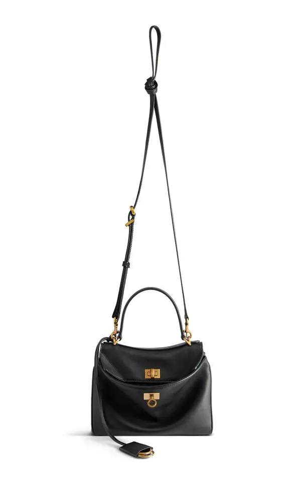 Balenciaga Rodeo Leather Top Handle Bag - Black