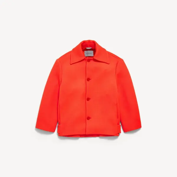 Balenciaga Wool Tricotine Short Carcoat