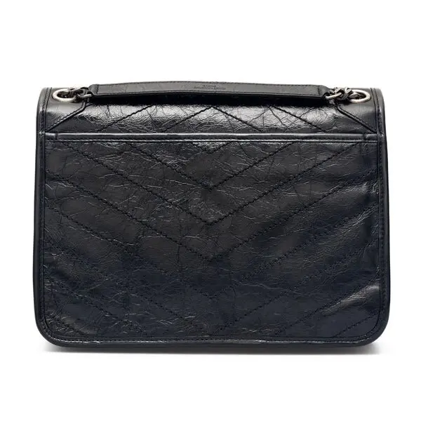 Saint Laurent Wrinkled Leather Medium Niki Bag