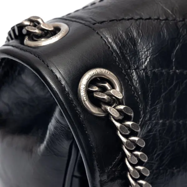 Saint Laurent Wrinkled Leather Medium Niki Bag