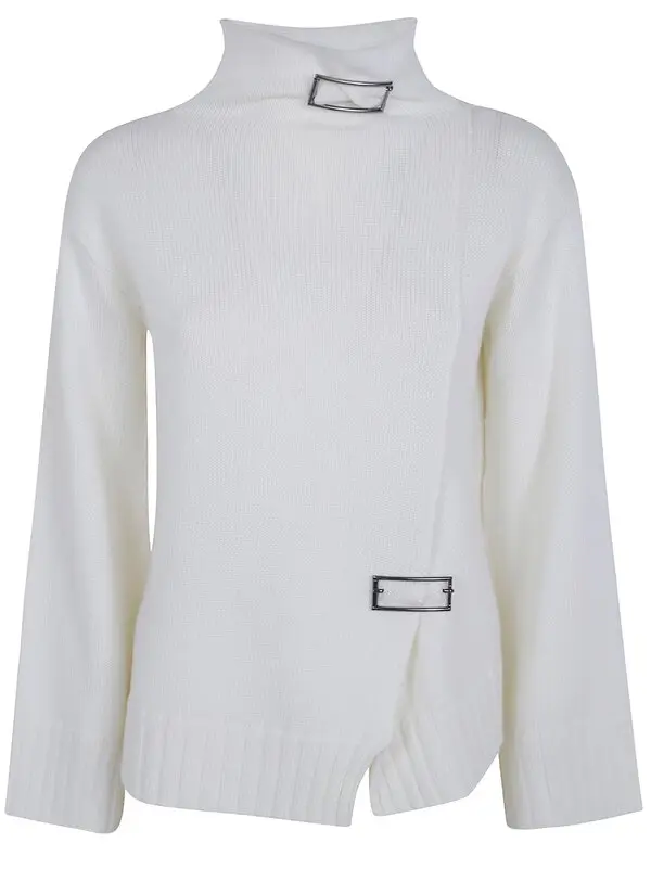 PIERANTONIOGASPARI Sweater With Buckles "1v6817m. Qa8 V02 Milk