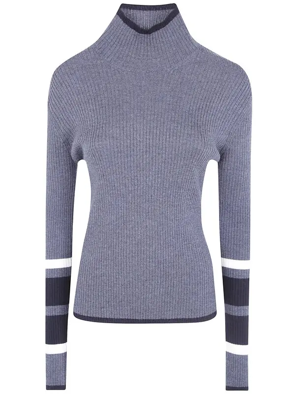 Mantū Striped Sleeve Sweater - Black