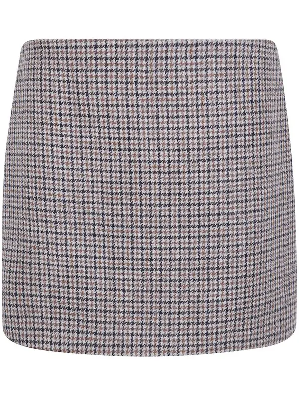 P.a.r.o.s.h Laurie Check Pattern Wool Skirt