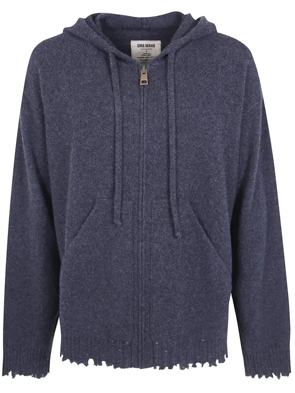 UMA WANG Cashmere Zip-up Hooded Sweatshirt