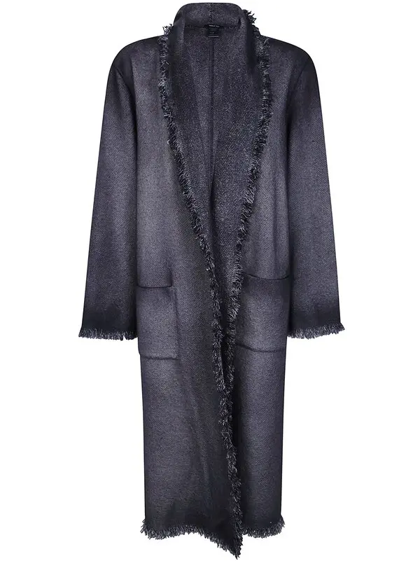 Avant Toi Hand Painted Herringbone Fringe Coat