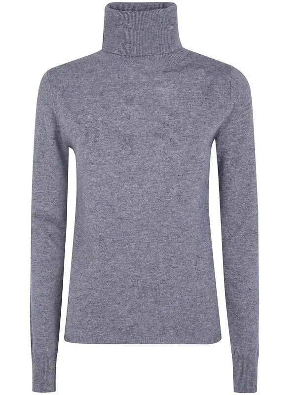 Max Mara Wool Cashmere Blend Turtleneck Sweater - Gray
