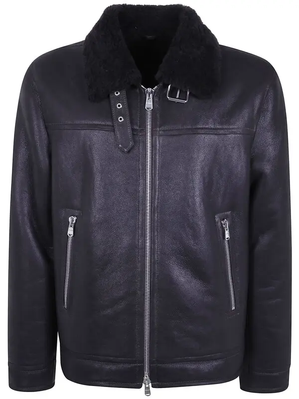 DONDUP Shearling Regular Fit Jacket - Brown