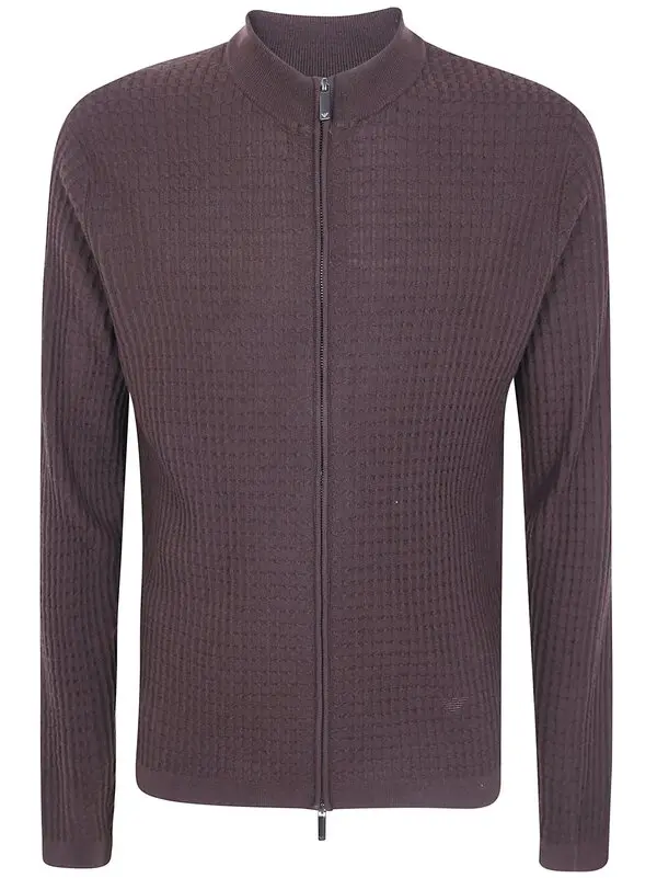 Emporio Armani Virgin Wool Zip-up Sweater