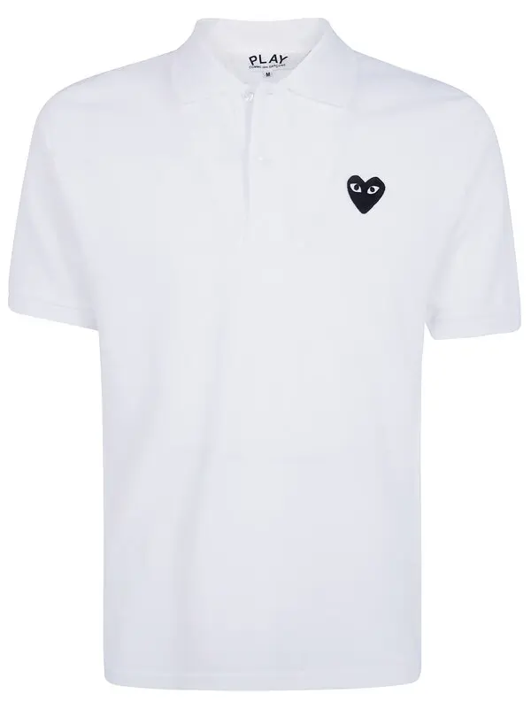 Play Comme Des Garcon Cotton Heart Logo Top - White