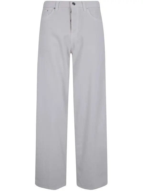 HAIKURE Wide Leg Bethany Velvet Pier Jeans - White