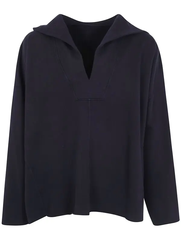 Rick Owens Sweatshirt Hooded "ls Kaftan Hip - Black