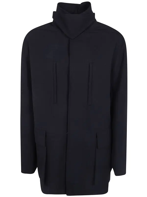 Rick Owens Jacket Hooded "collared Mac