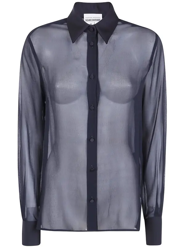 SEMICOUTURE Transparent Button-up Shirt