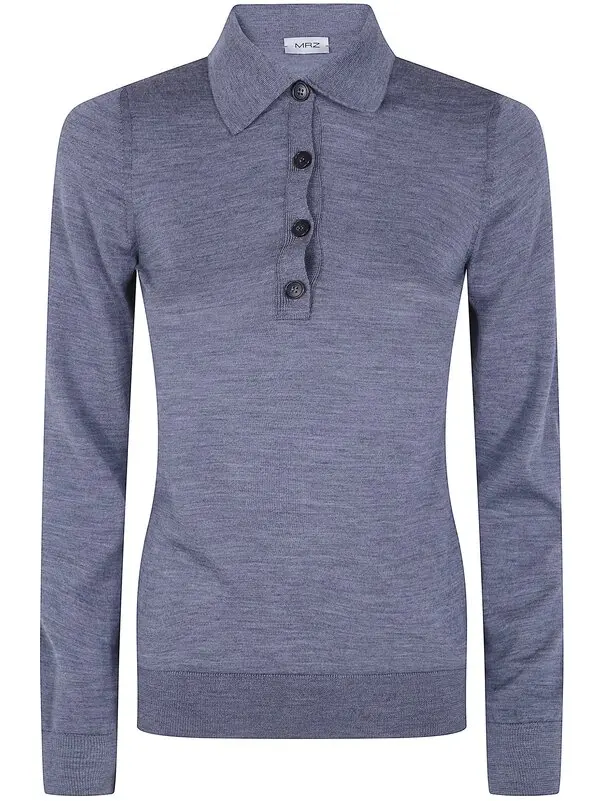 MRZ Sweater Wool 100% Virgin Wool "long Sleeves Polo Neck
