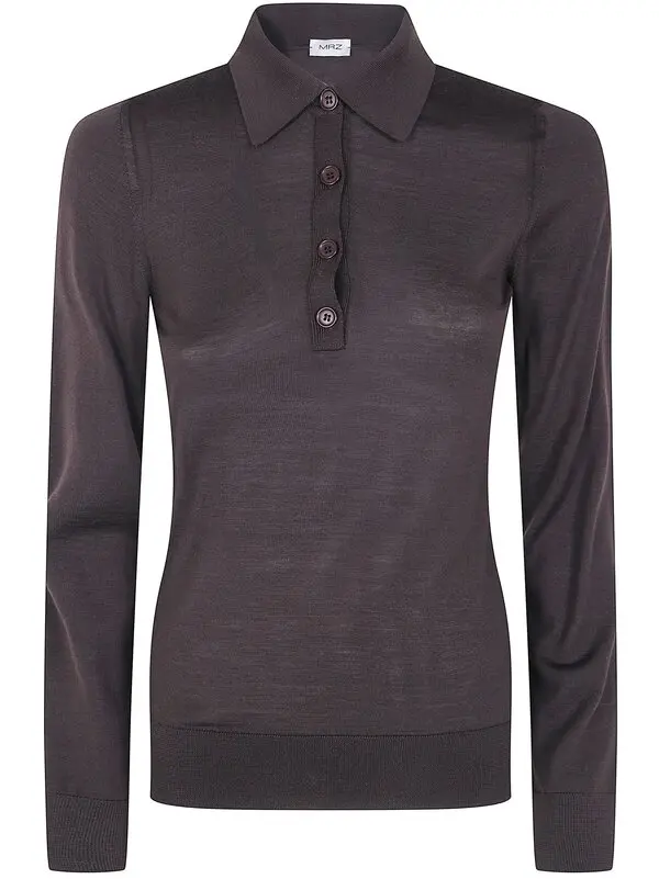 MRZ Virgin Wool Long Sleeves Polo Sweater
