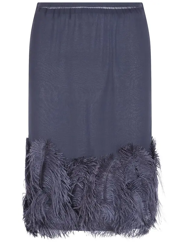 SEMICOUTURE Skirt Feather Detail "quanna - Black