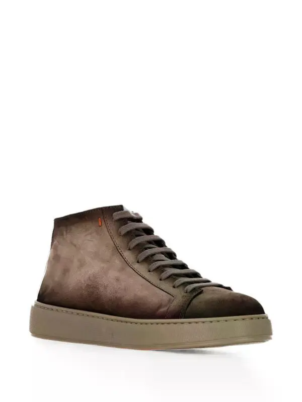 Santoni Leather High-top Sneakers